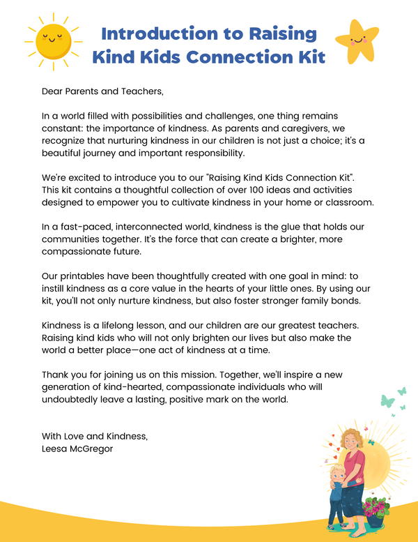 Raising Kind Kids - Kindness Printable Activity Kit (PDF) - Alphabet ...