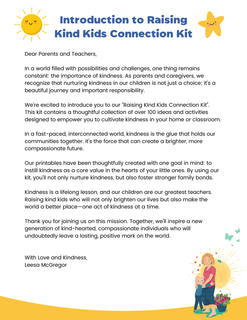 Raising Kind Kids - Kindness Printable Activity Kit (PDF) - Alphabet ...